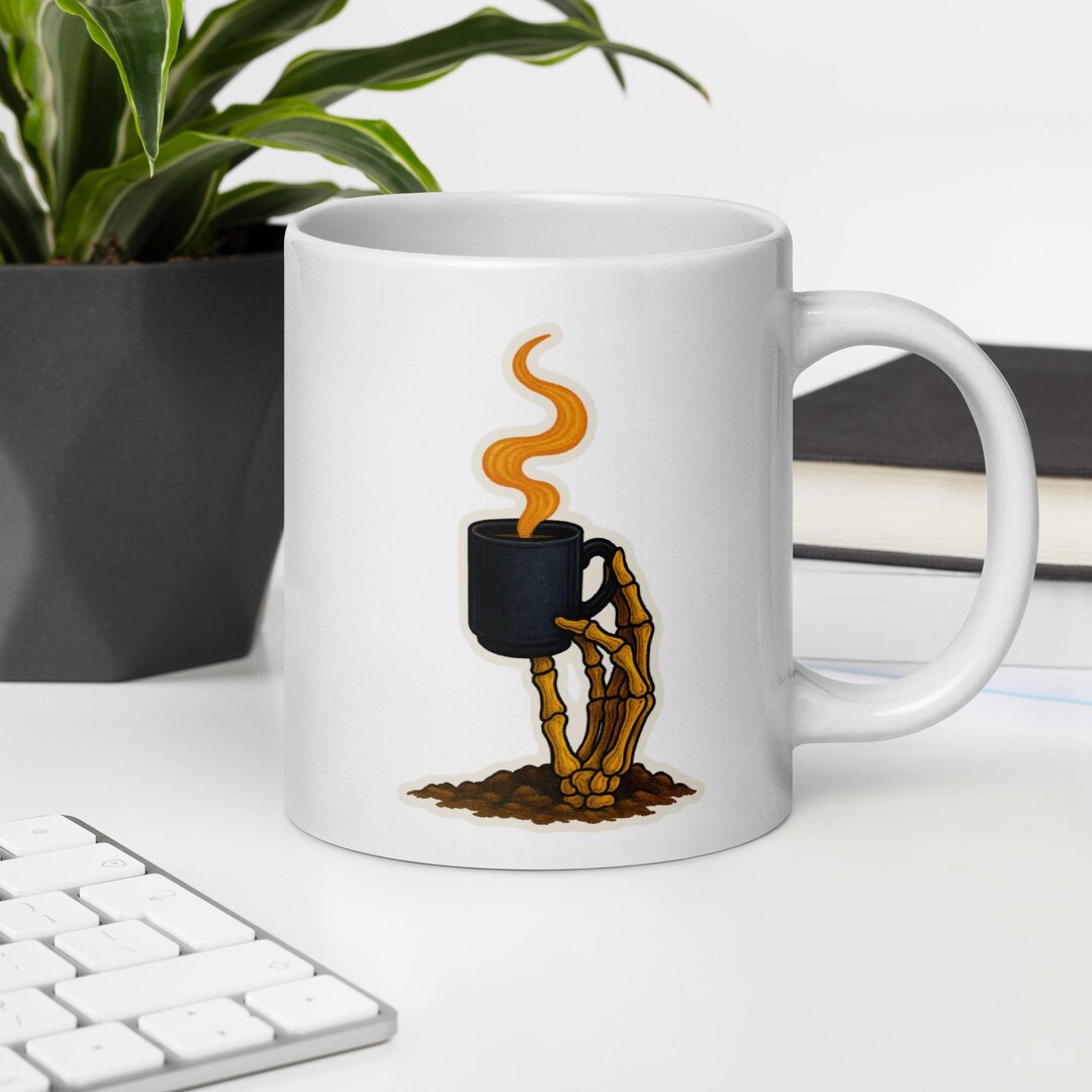 Skeleton Hand Coffee Mug Spooky Halloween Ceramic Cup Gothic Skeleton ...