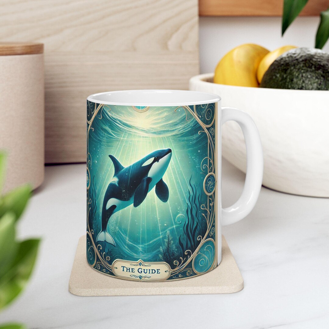 Orca Tarot Ceramic Mug, Whale Coffee Cup, Orca Tea Mug, Animal Tarot ...