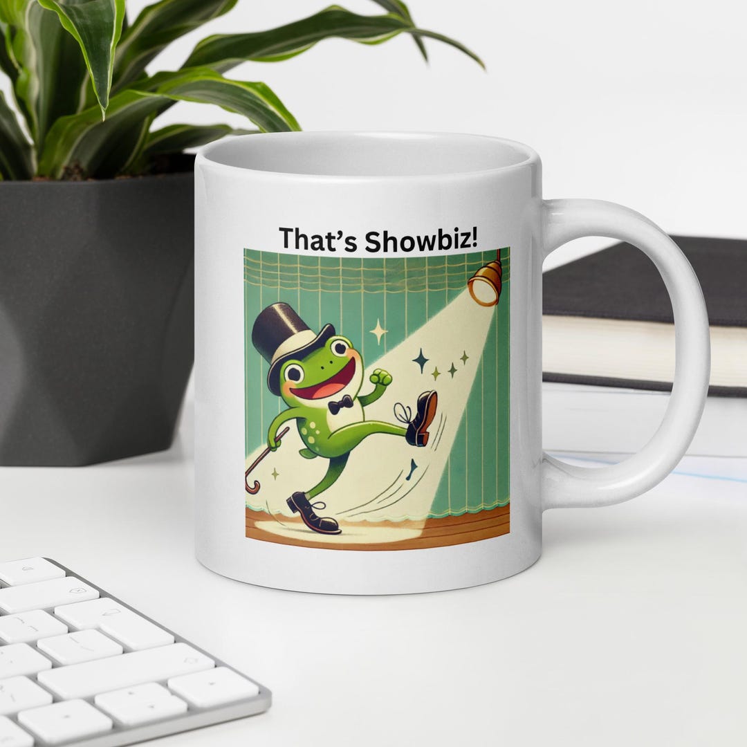 Funny Tap Dancing Frog Ceramic Mug - 'that's Showbiz!' Gift - 3 Size ...