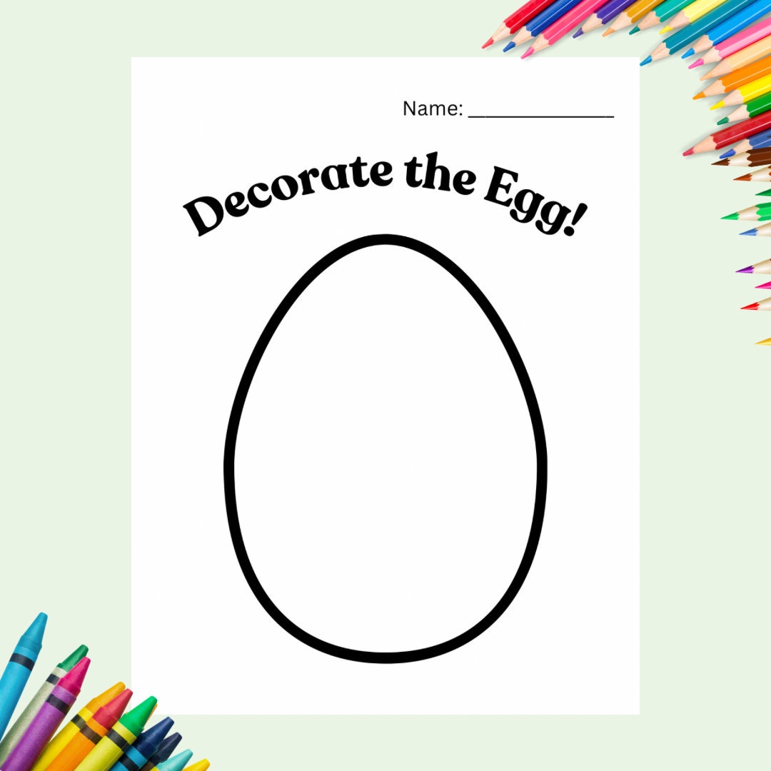 Decorate the Egg Coloring Sheet Easter Coloring Sheet for Kids Easter ...