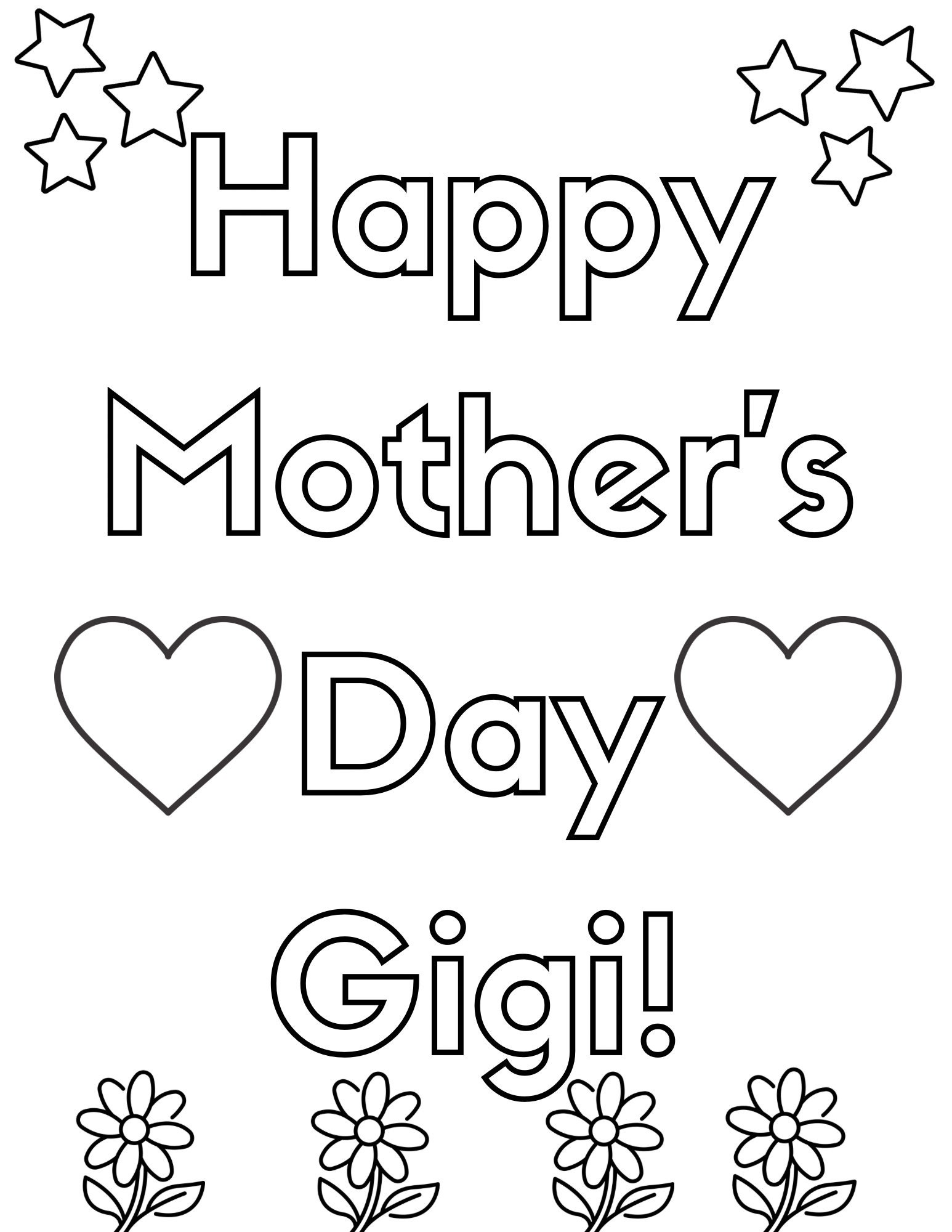 Mother's Day Coloring Sheet for Gigi Mother's Day Gifts for Gigi Gigi ...