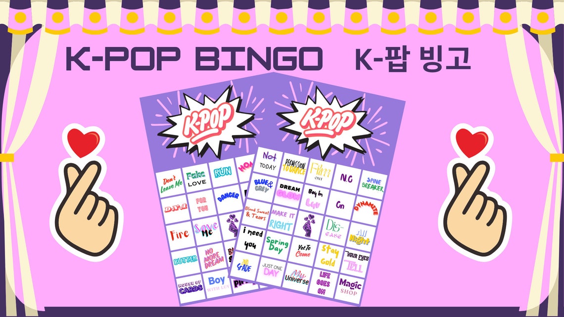 Kpop Bingo Cards - Etsy