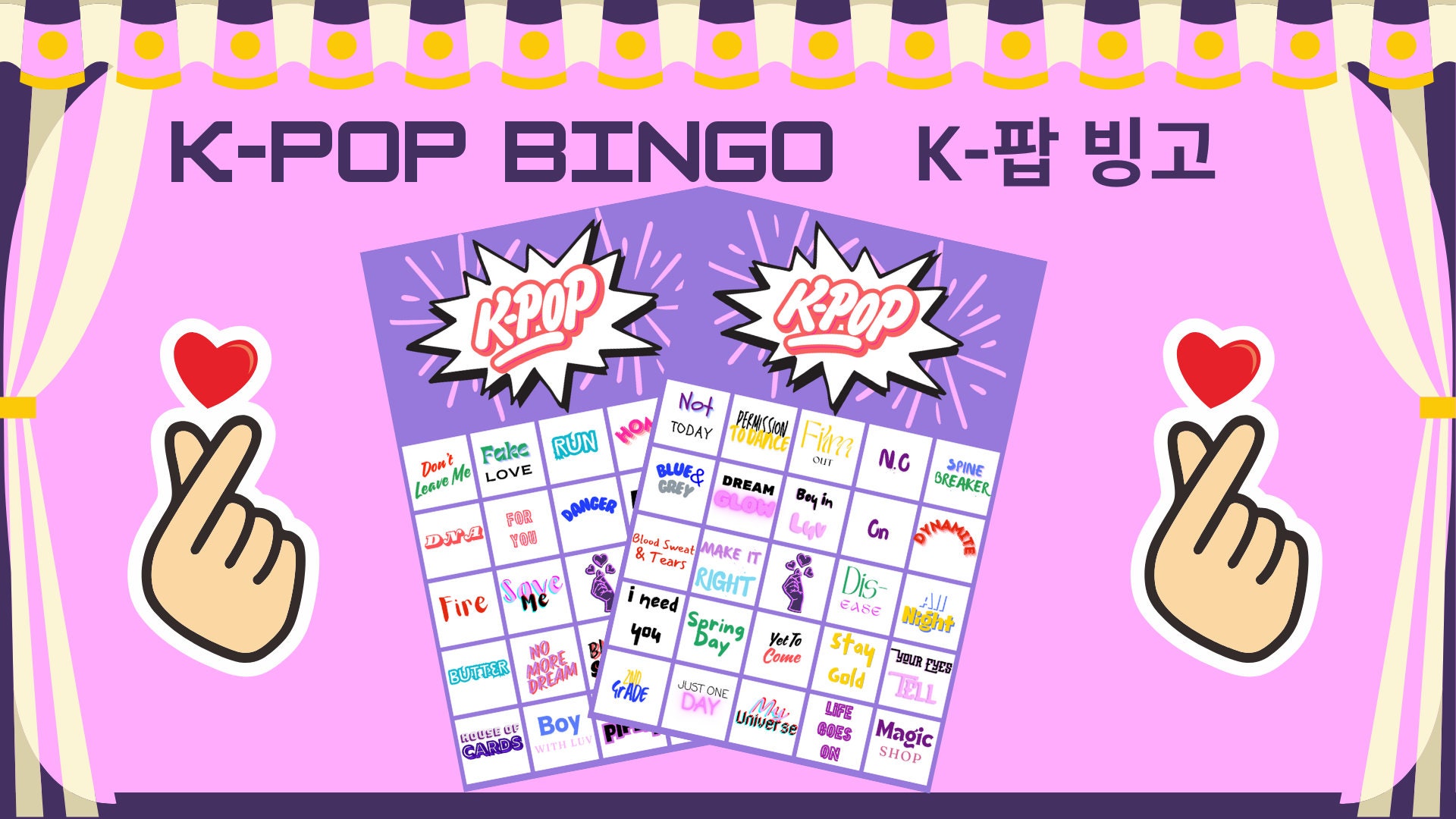 Kpop Bingo Cards - Etsy