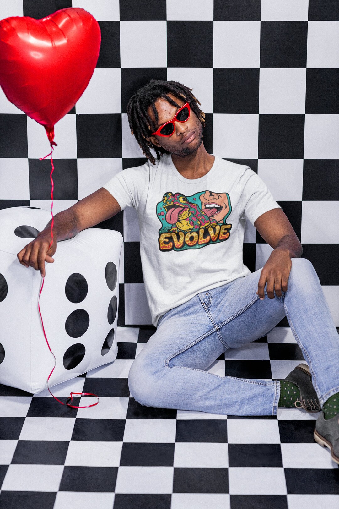 Evolve, Lick a Toad, a Stoned Ape Theory Philosophical Tee, Fun Vibrant ...