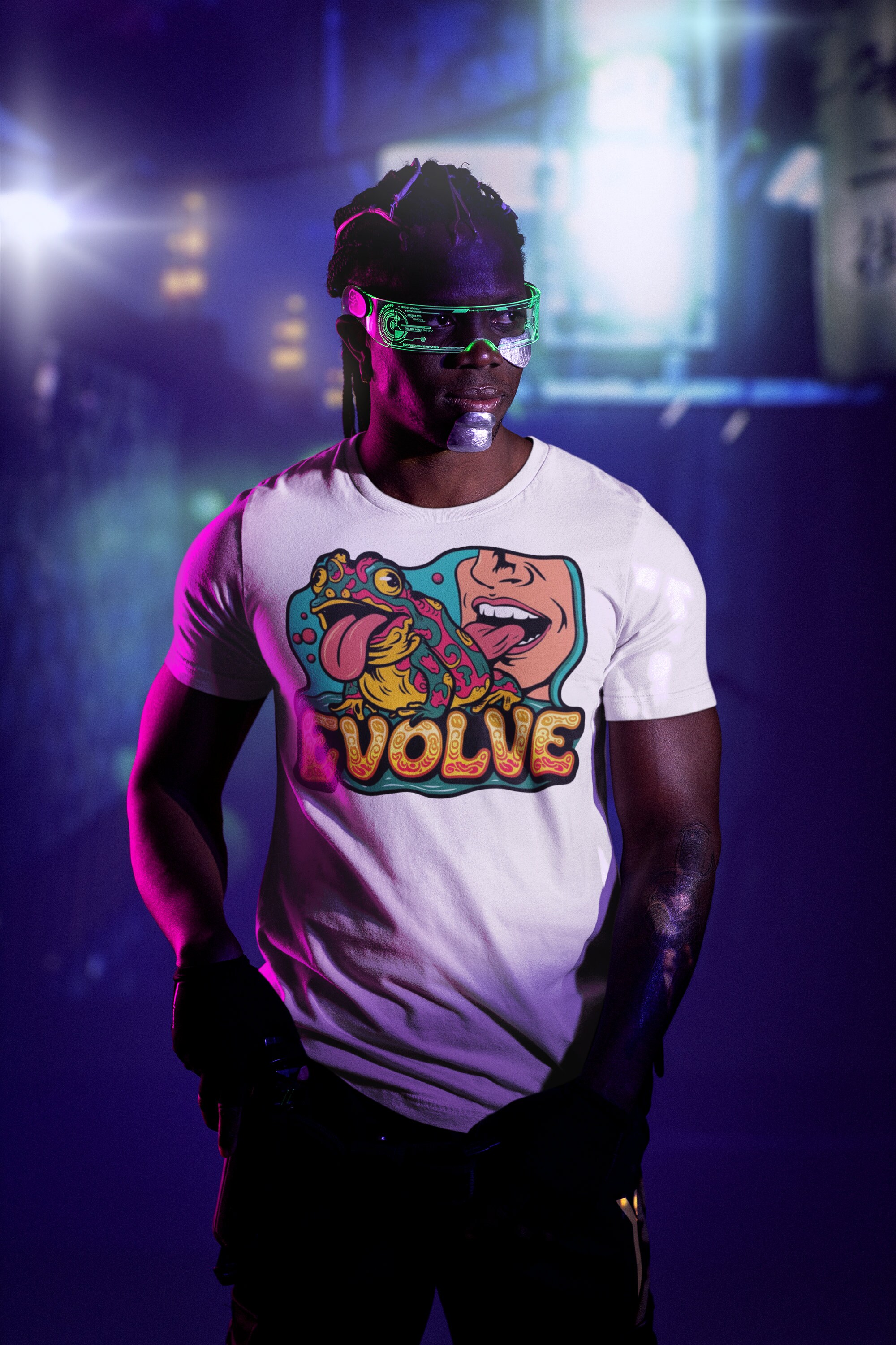 Evolve, Lick a Toad, a Stoned Ape Theory Philosophical Tee, Fun Vibrant ...