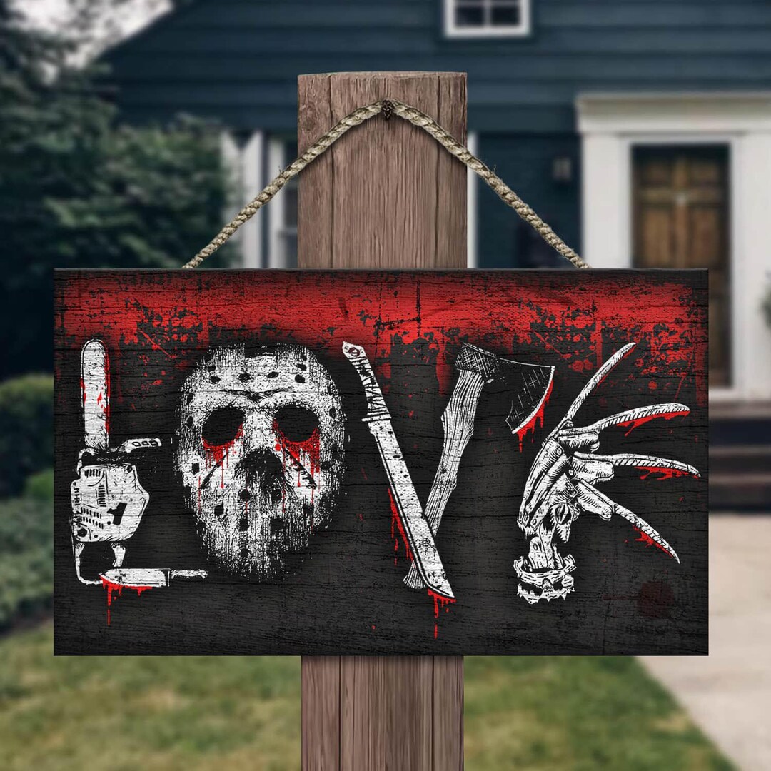 Michael Myers Horror Movie Lover Wooden Door Sign, Halloween Horror ...