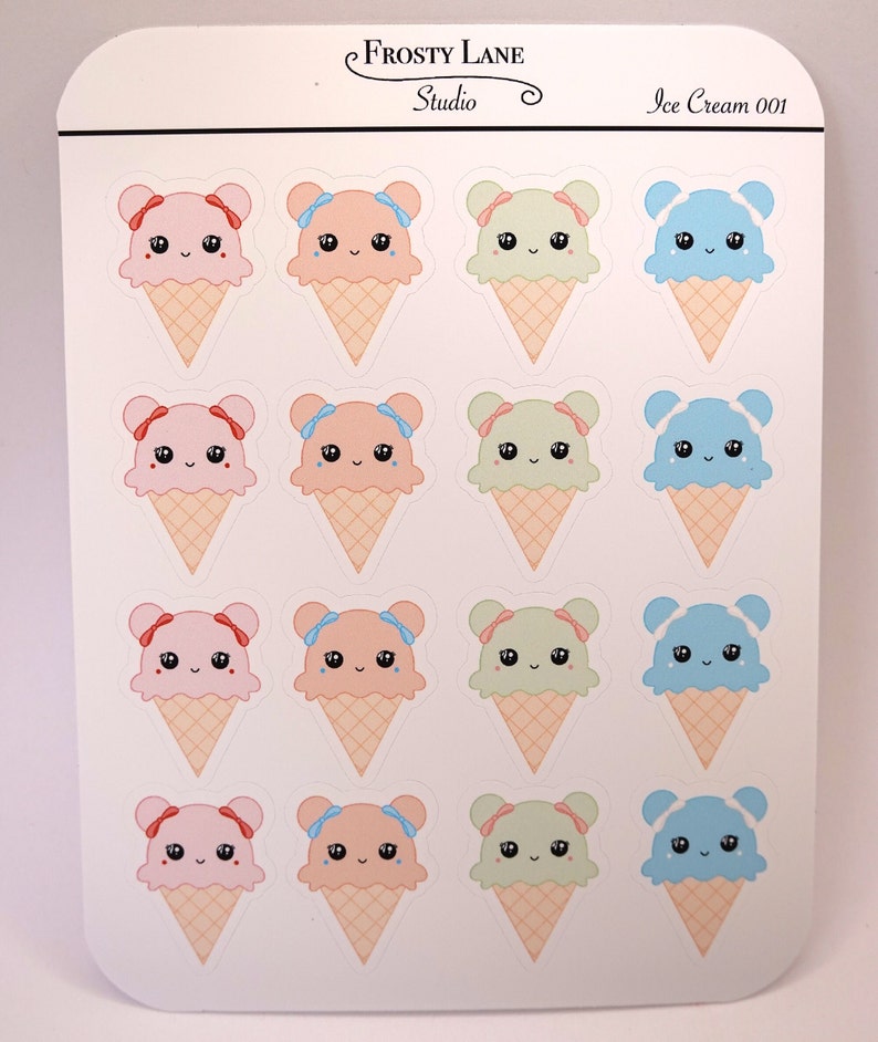 Ice Cream 001 Ice Cream Sticker Sheet - Etsy