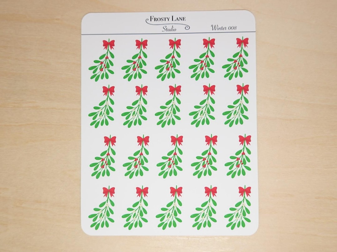 Mistletoe Christmas Sticker Sheet, Planner Stickers - Etsy