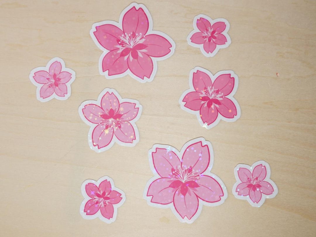Pink Cherry Blossom Sticker, Spring Sticker Perfect for Tumblers ...