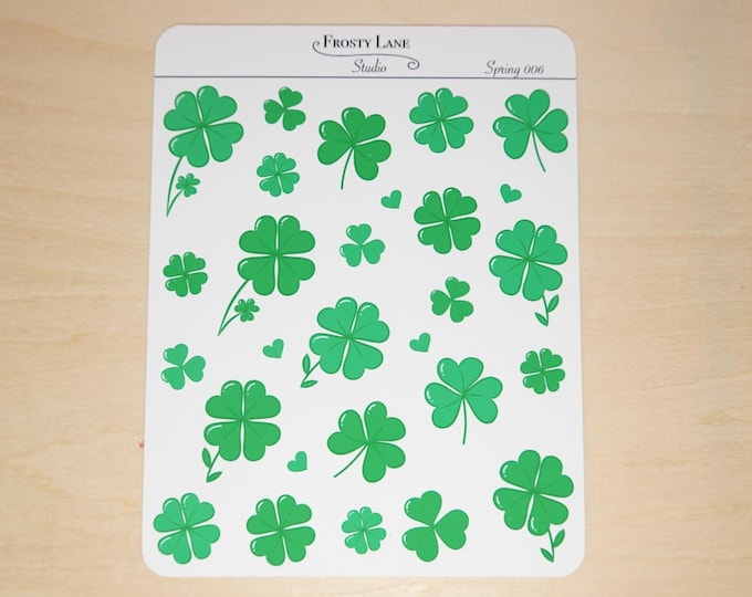 Green Shamrock Sticker Sheet | 6" X 8" Sheet | 0.5" | 1" | Vinyl Decal ...