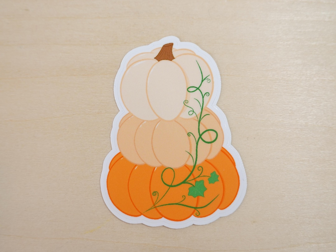 Stacked Pumpkin Sticker, Holographic Fall Decal, Water Resistant - Etsy