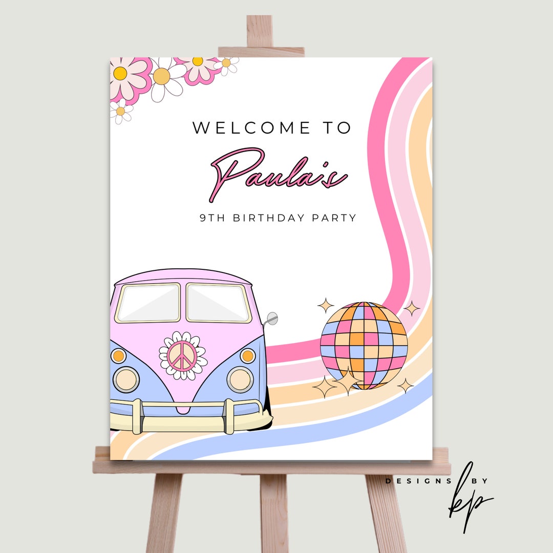 Preppy Aesthetic Girls Birthday Sign Editable Instant Digital Download ...