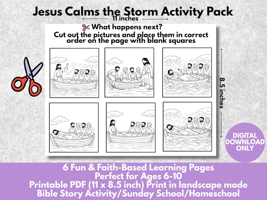 Jesus Calms the Storm Activity Pack - Printable Kids Bible Story ...