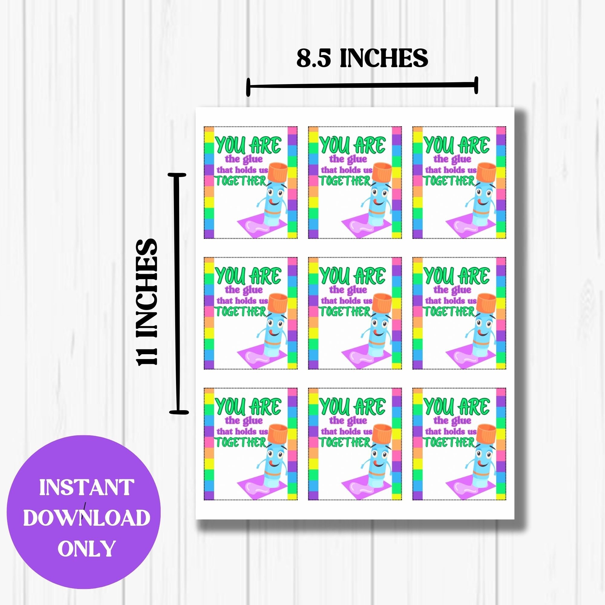 Glue Stick Gift Tag, Teacher Appreciation Tag, Employee Appreciation ...