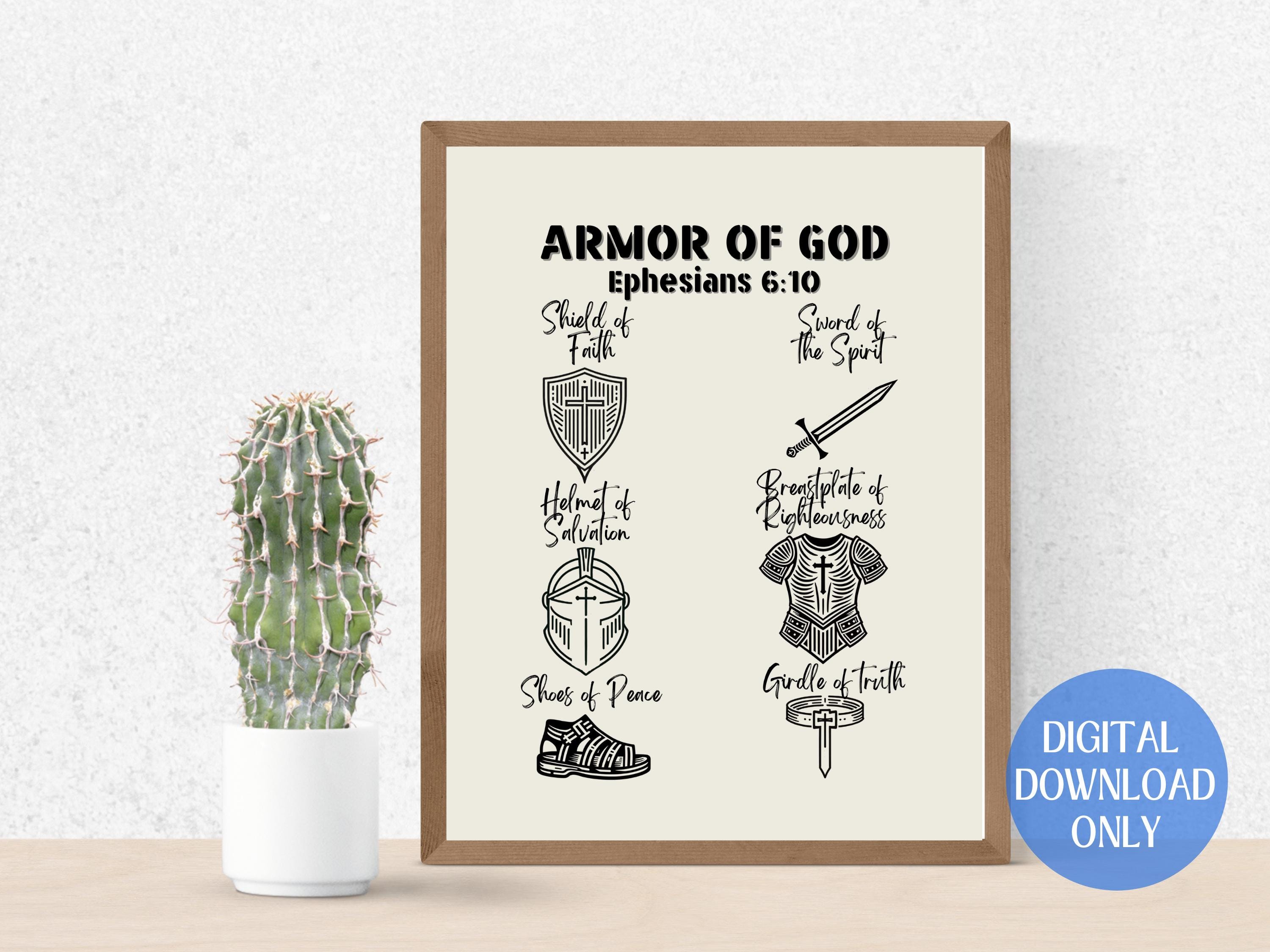Instant Download Wall Art Print, Minimalist Wall Art Print, Armor of ...