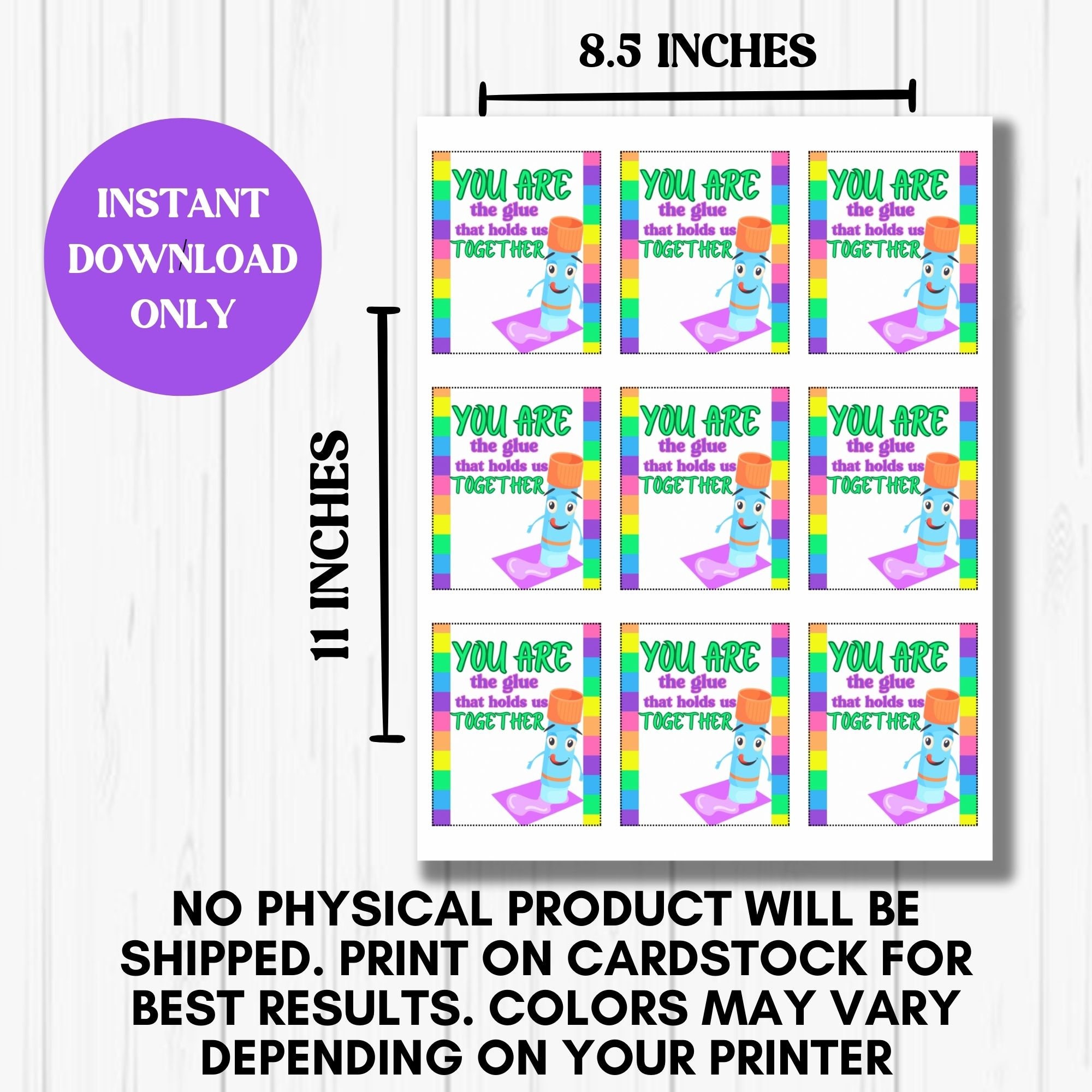 Glue Stick Gift Tag, Teacher Appreciation Tag, Employee Appreciation ...