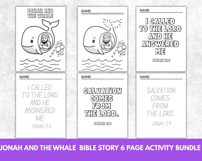 Jonah and the Whale Craft Kit – Instant Download, Great for Christian ...