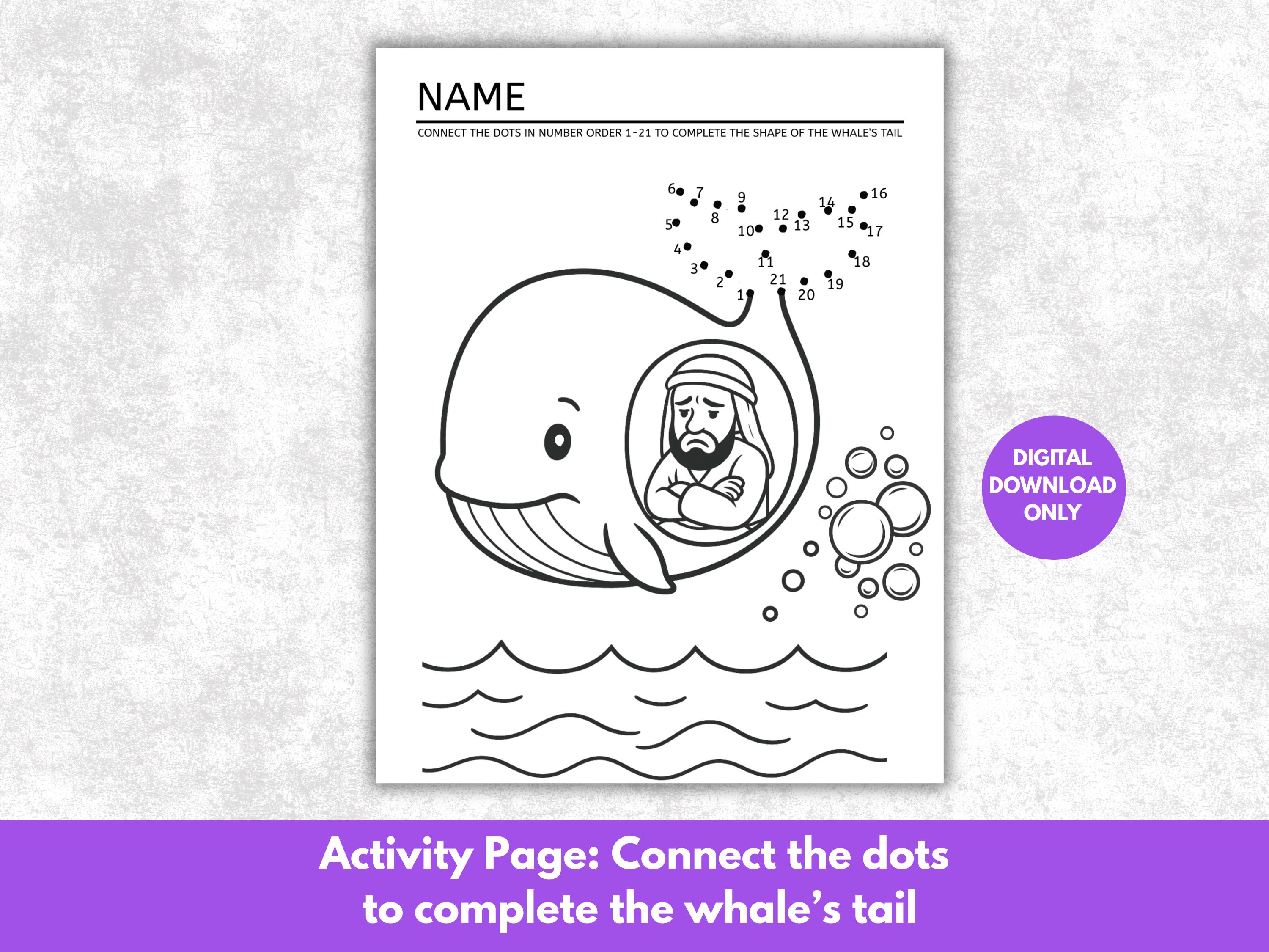 Jonah Activity Pages for Kids Bible Verse Worksheets Printable Sunday ...
