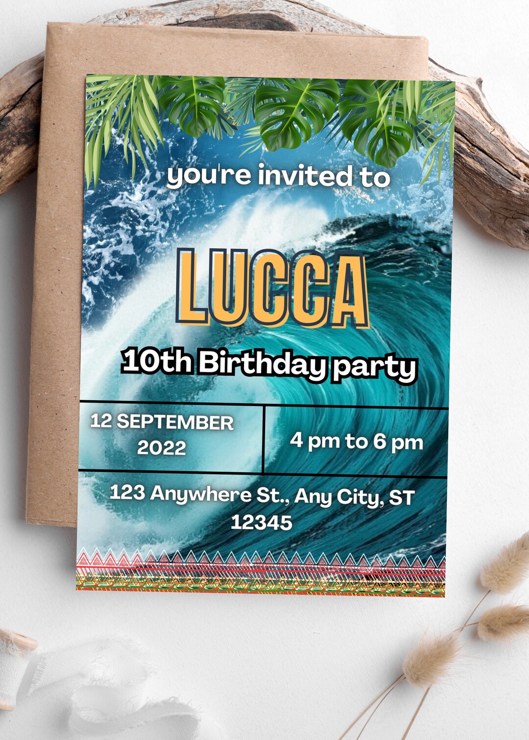 Editable Beach-themed Invitation Template - Etsy Australia