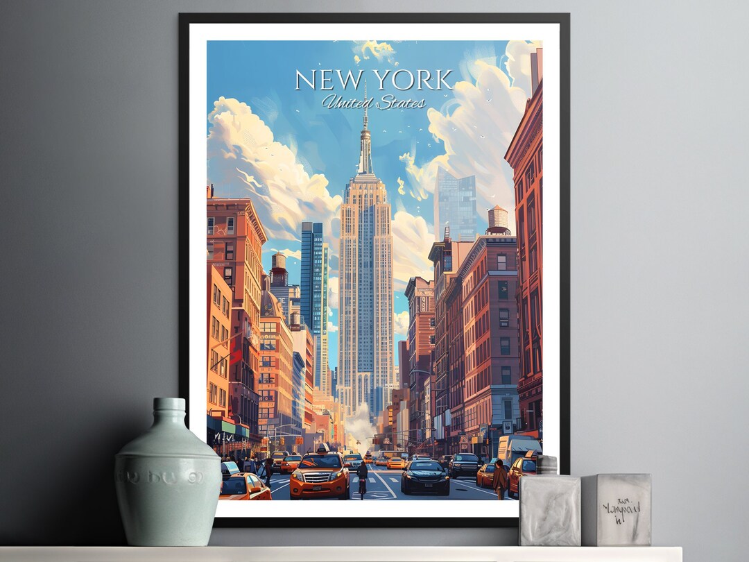 Empire State Building Classic Travel Poster United States, New York ...