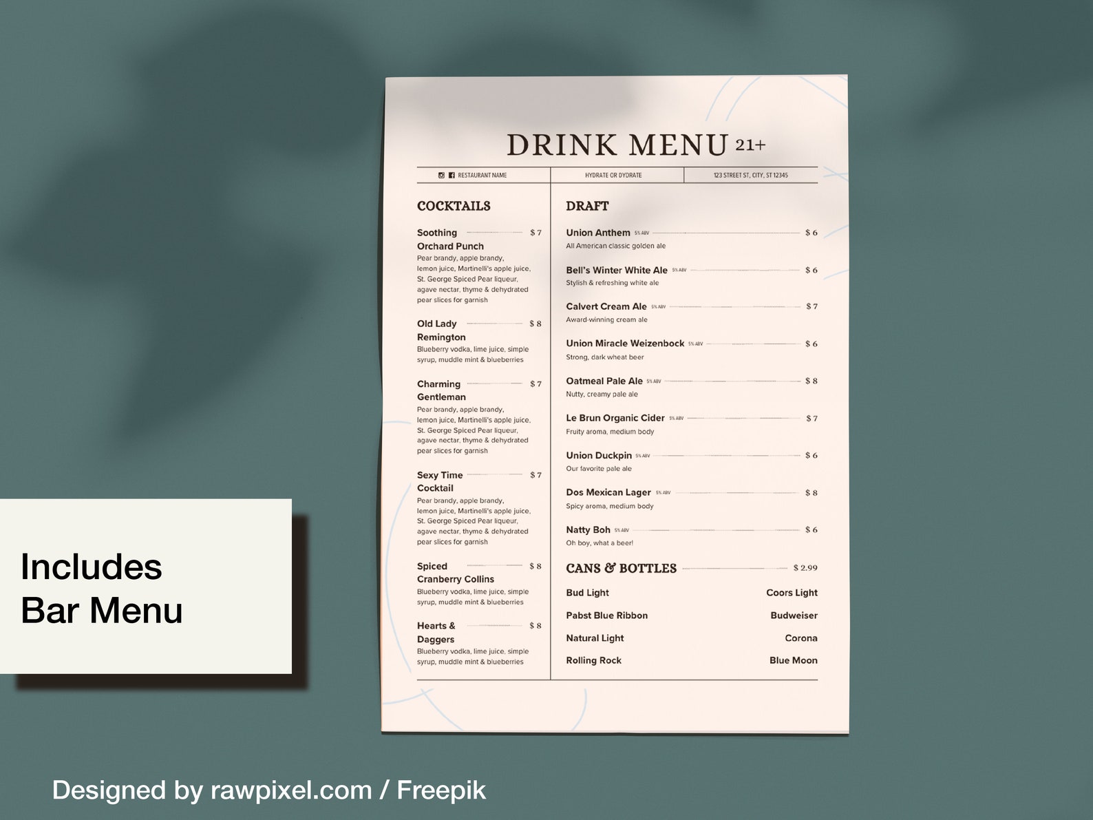 Minimal Restaurant Menu, Restaurant Menu Template, Modern Menu ...