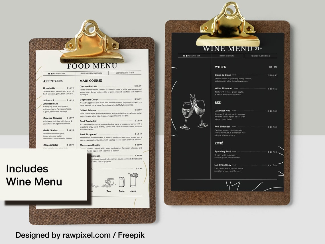 Minimal Restaurant Menu, Restaurant Menu Template, Modern Menu ...