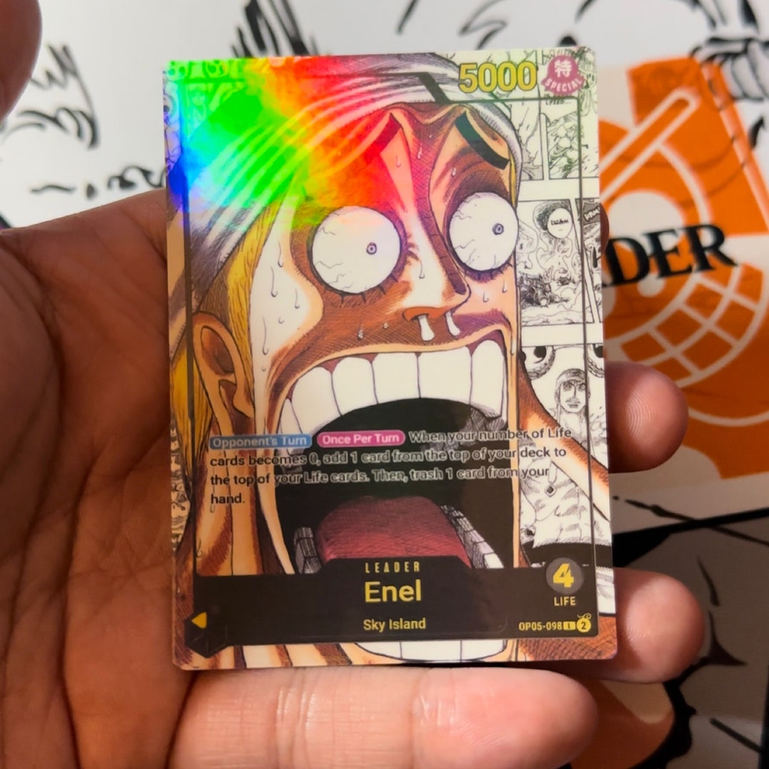 Custom Leader Enel Yellow Holographic Handmade Custom Proxy OPTCG - Etsy