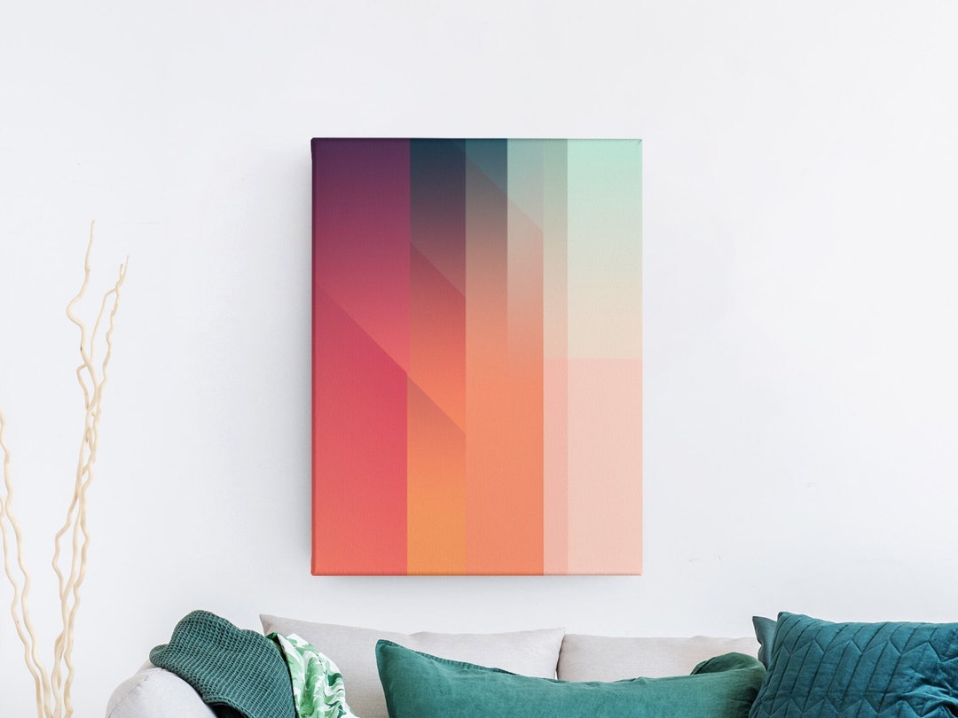 Colorwash Canvas: Soft Red to Peach Wall Art Print - Etsy