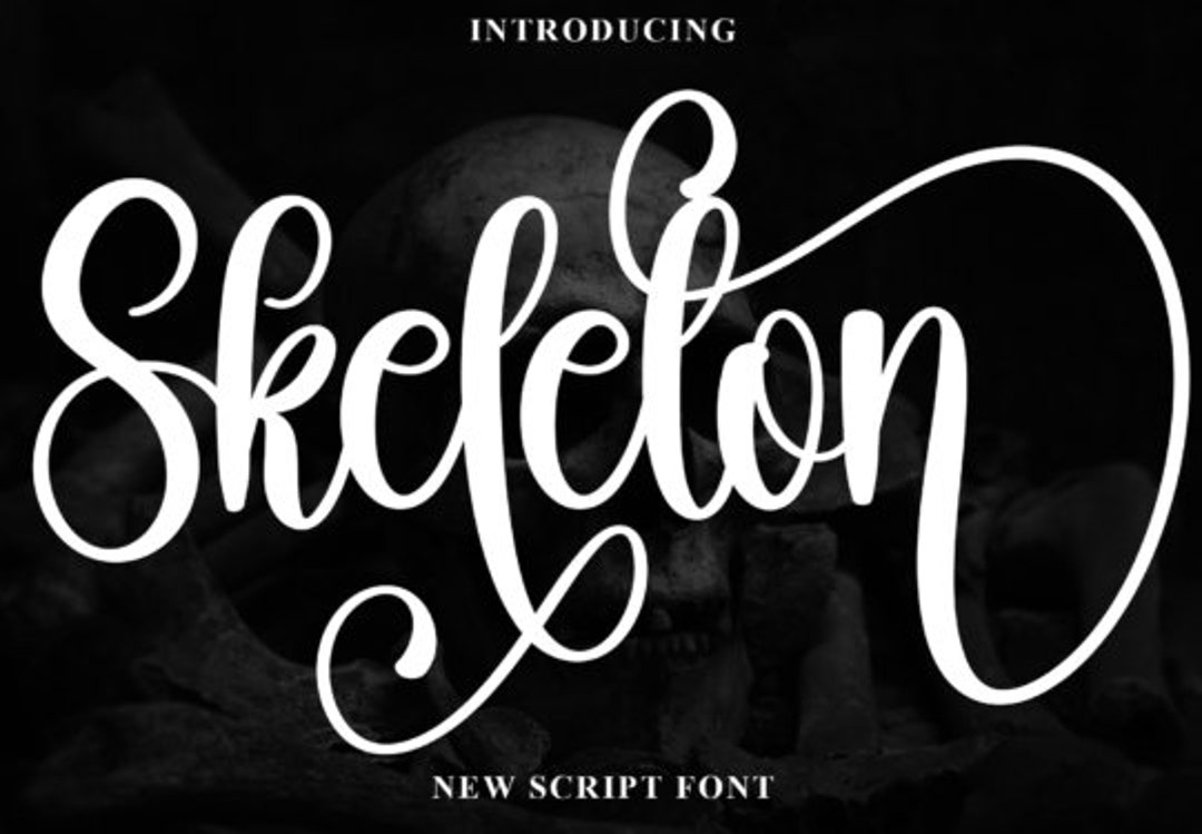 Skeleton Font, Bold Font, Vintage Font, Retro Calligraphy, Classic Font ...
