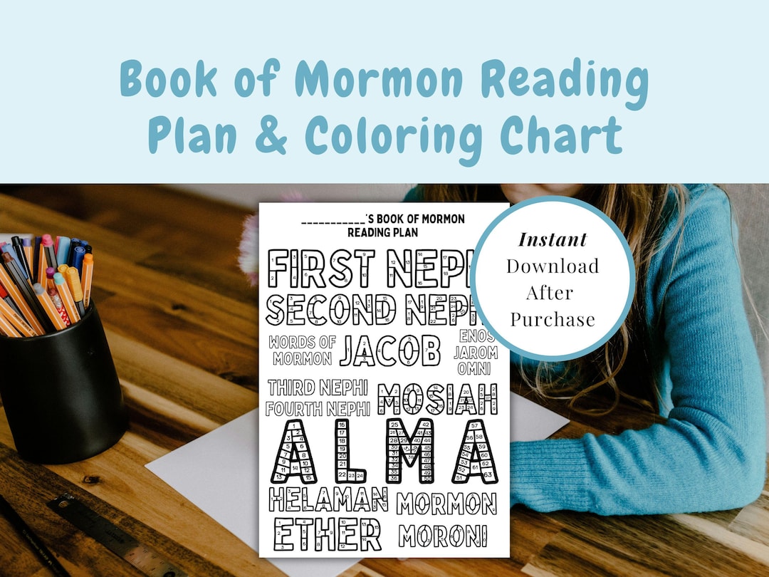 Book of Mormon Reading Chart Printable, 2025 Scripture Study Tracker ...