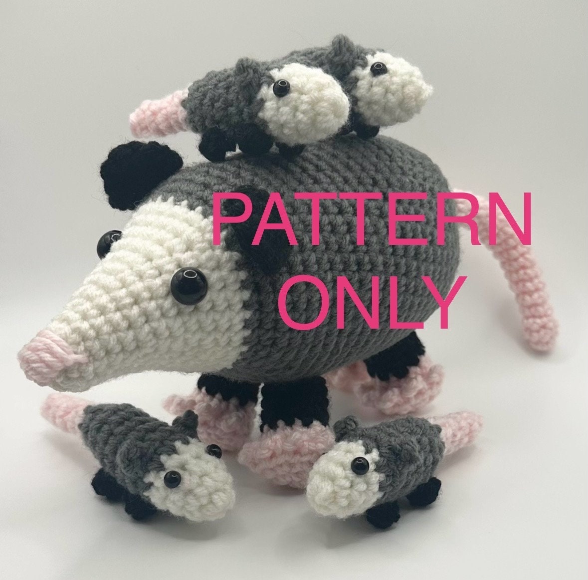 Mama and Baby Possum Crochet Pattern - Etsy
