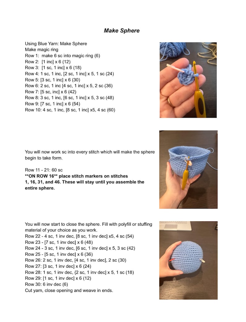 Pal Sphere Crochet Pattern - Digital File, US Terms - Etsy