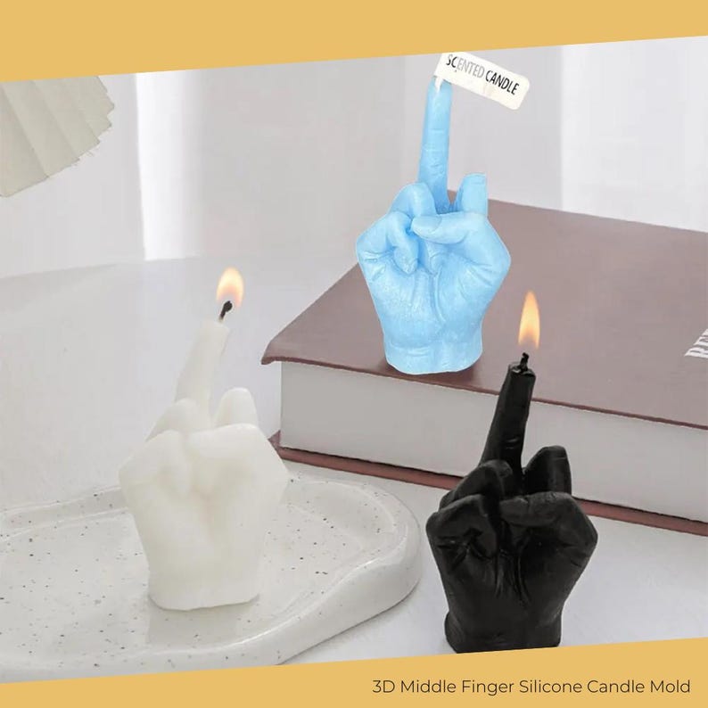 3D Middle Finger Silicone Candle Mold - Etsy