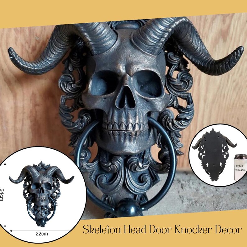 Skeleton Head Door Knocker Decor - Etsy