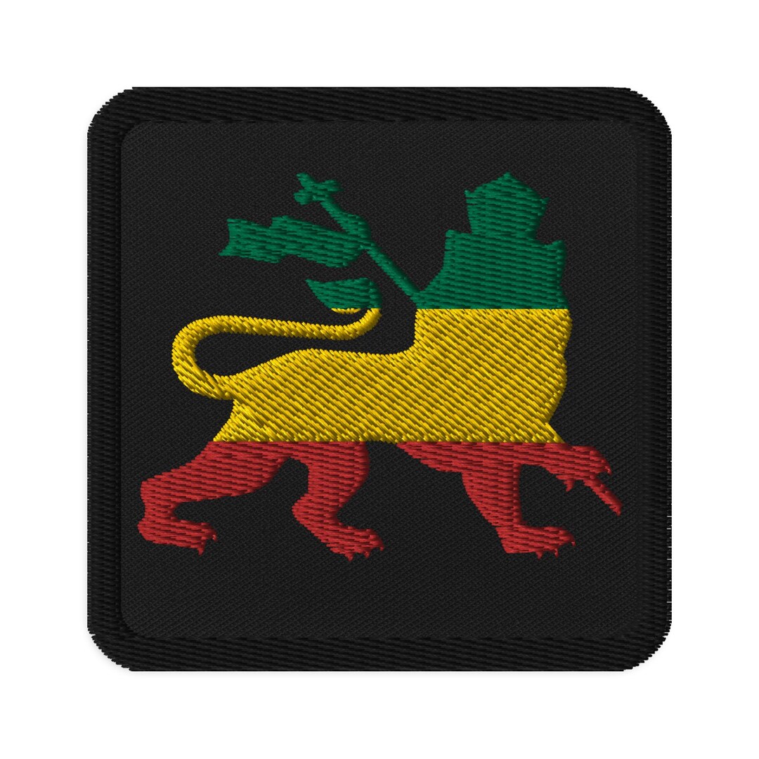 Lion of Judah Embroidered Patch Rastafari Haile Selassie Ethiopia Pan ...