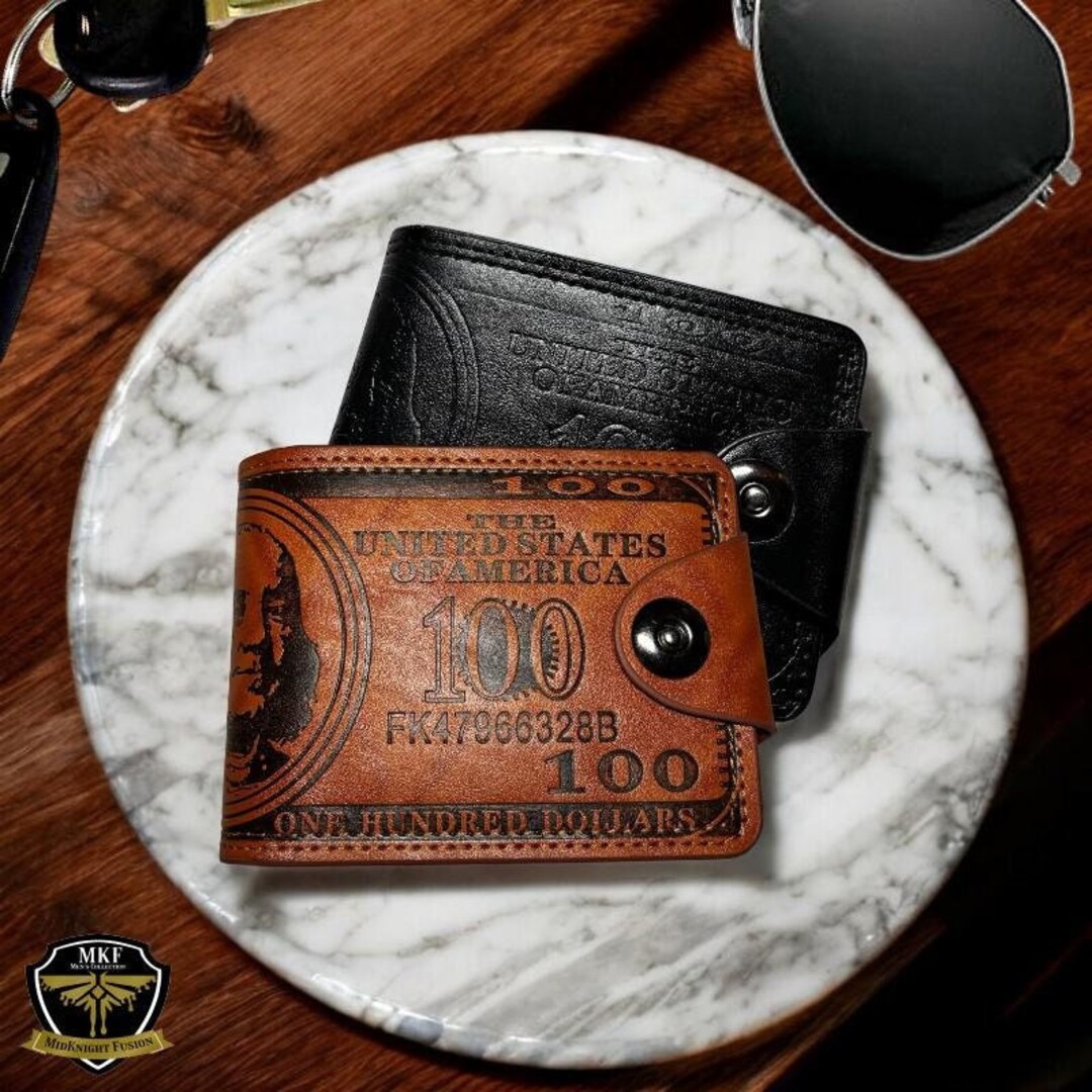 Benji Faux Leather Wallets - Mens Money Bills Hundered Dollar Bill ...