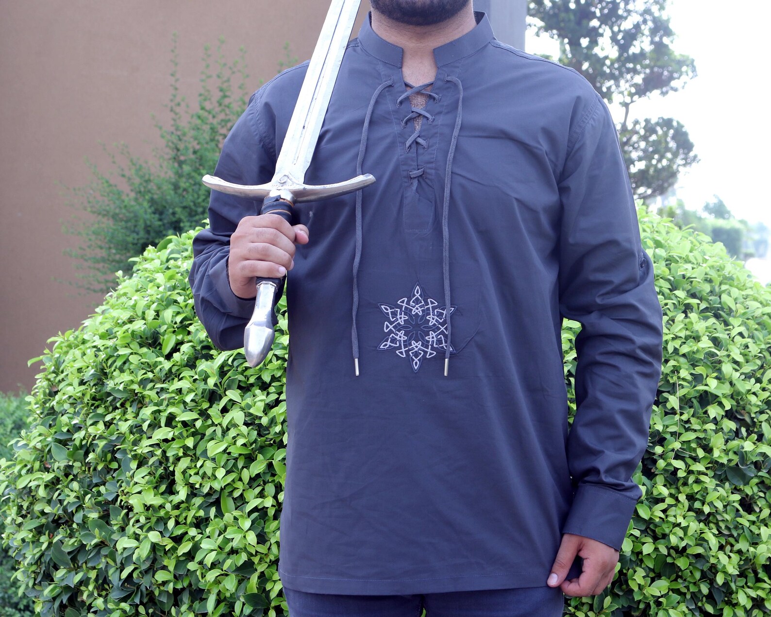 Renaissance Fair Viking Larp Tunic, Embroidered Medieval Victorian ...