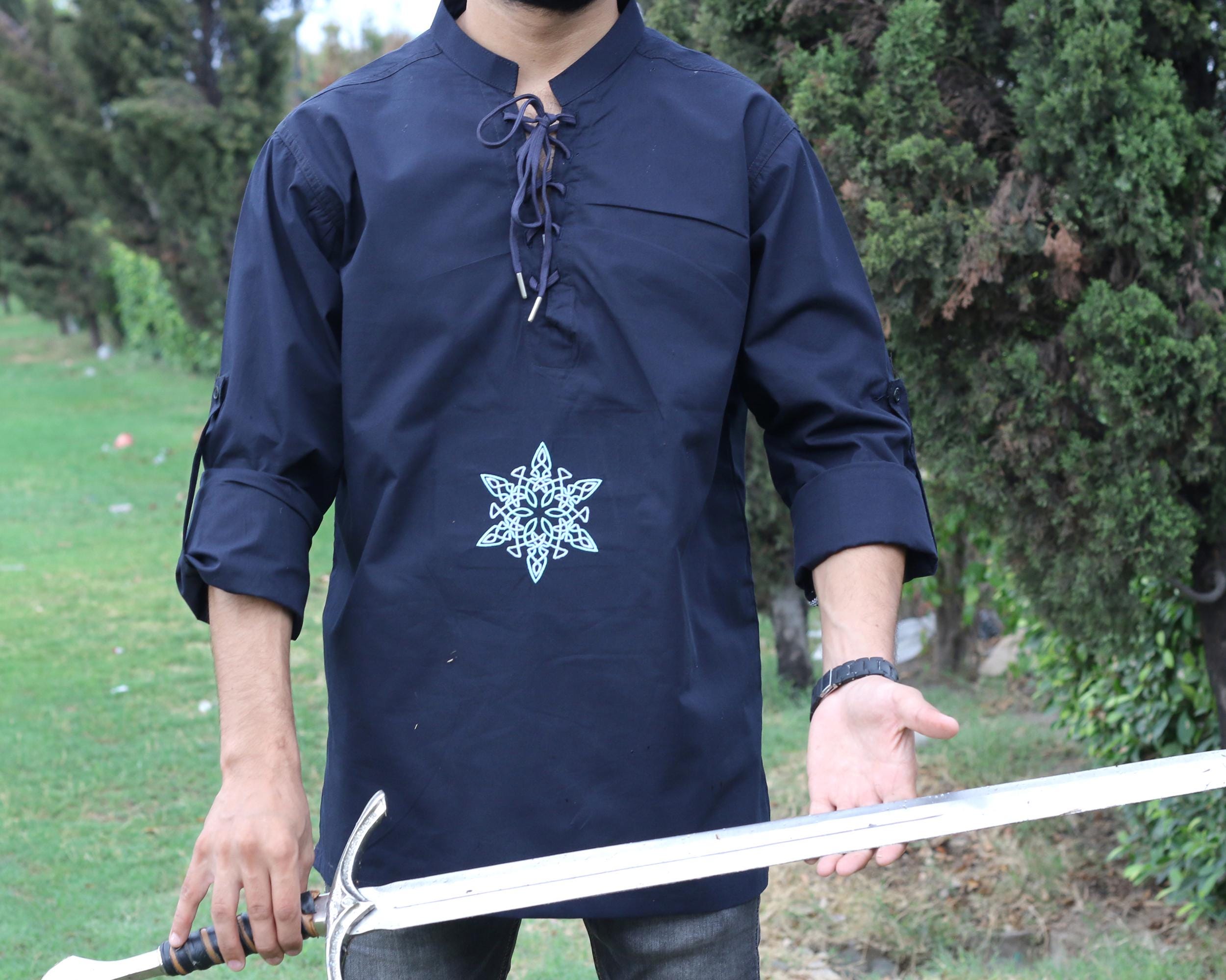 Renaissance Fair Viking Larp Tunic, Embroidered Medieval Victorian ...