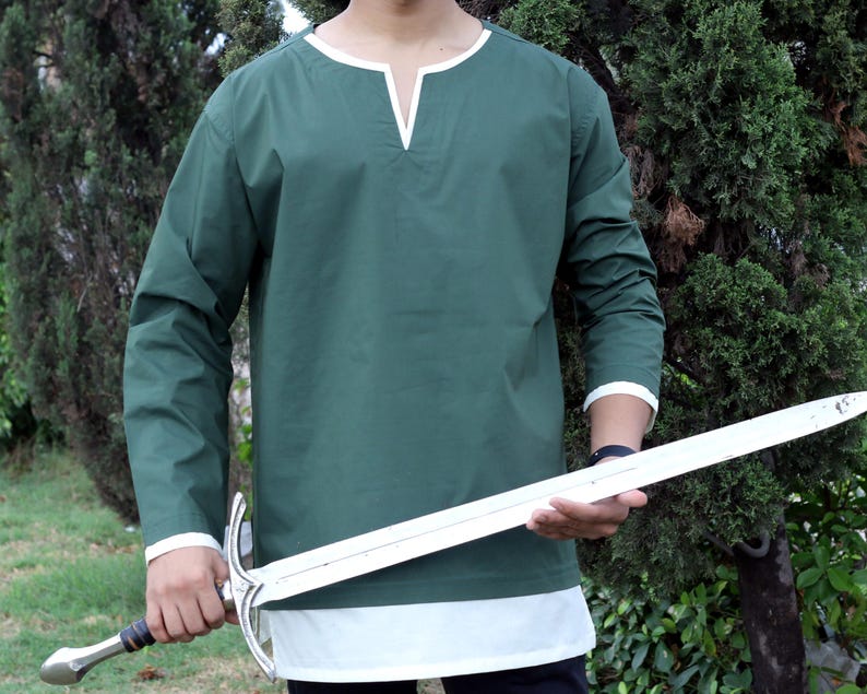 Renaissance Fair Viking Linen Mens Tunic, Plus Size Goth Cotton Pirate ...