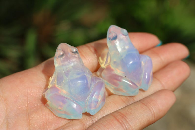 1.4" Opalite Carved Frog,quartz Crystal Carved ,crystal Heal Reiki,home ...