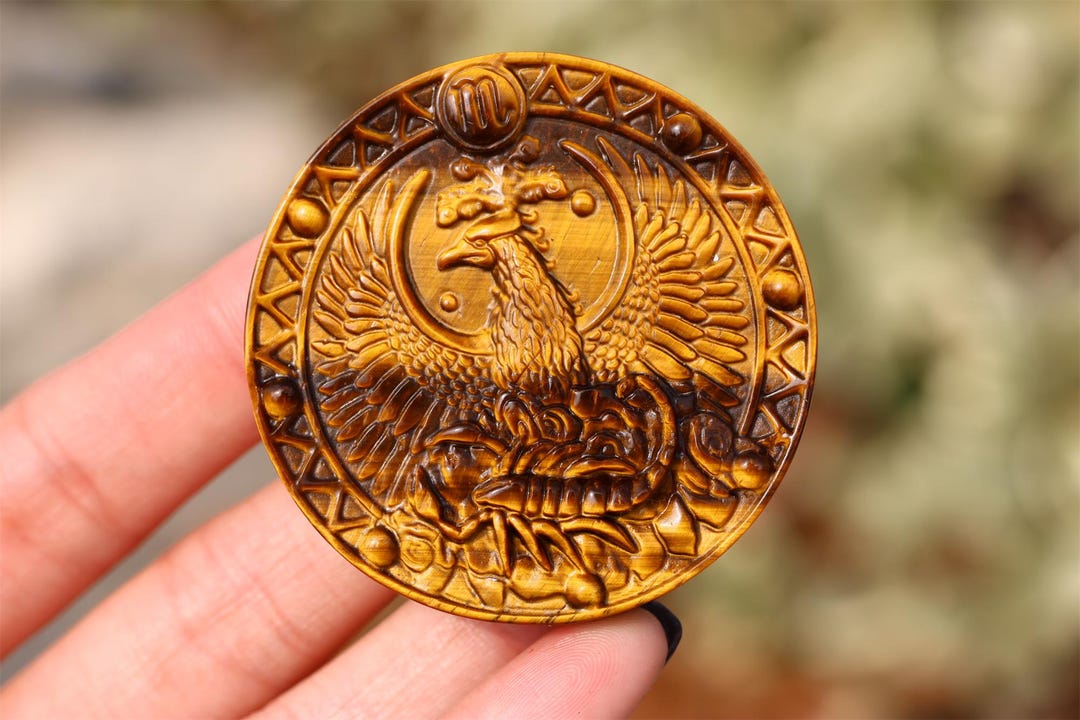 2" Natural Tiger Eye Scorpio ,quartz Crystal Carved ,crystal Heal Reiki ...