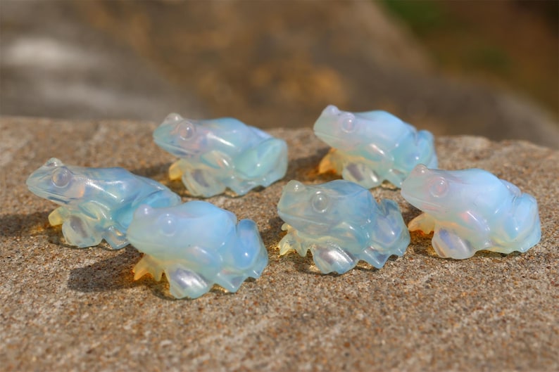 1.4" Opalite Carved Frog,quartz Crystal Carved ,crystal Heal Reiki,home ...