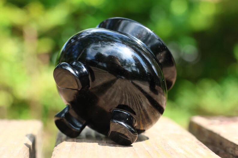 2.4" Natural Obsidian Cauldron ,quartz Crystal Carved Pot ,crystal Heal ...