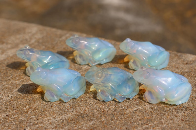 1.4" Opalite Carved Frog,quartz Crystal Carved ,crystal Heal Reiki,home ...