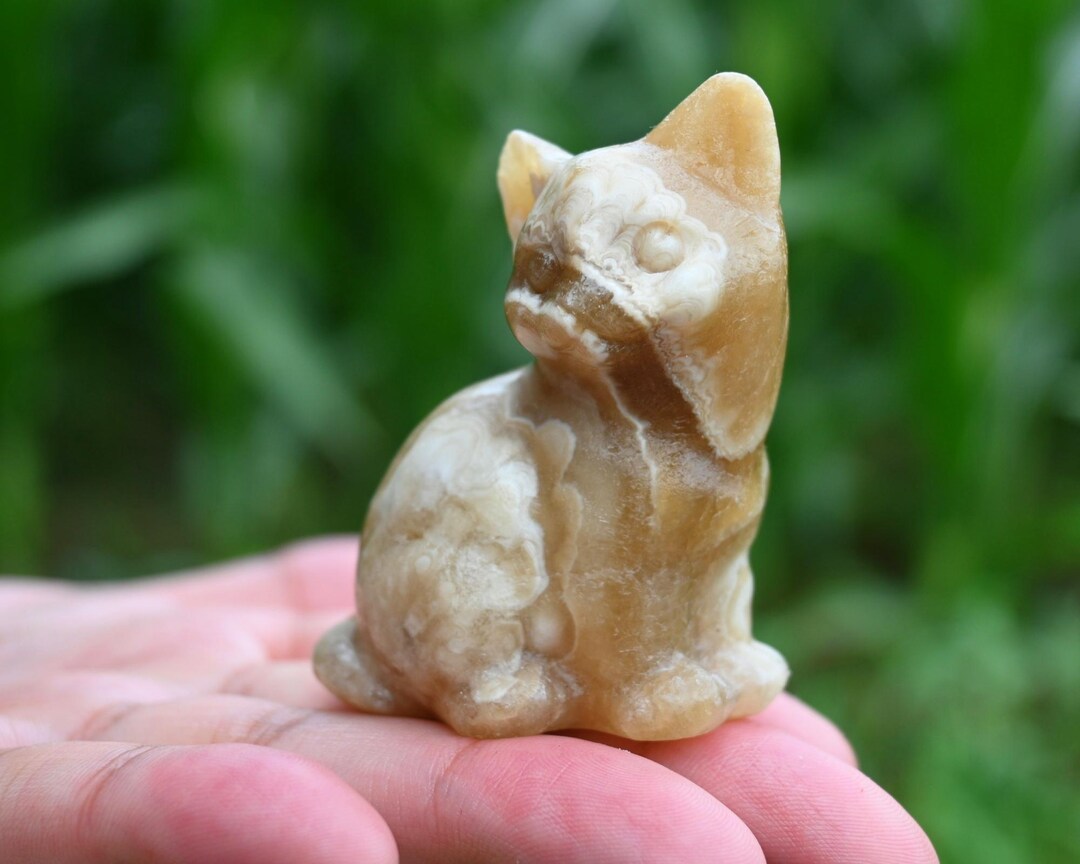 2.4" Natural Carved Geode Stone Cat ,quartz Crystal Carved ,crystal ...