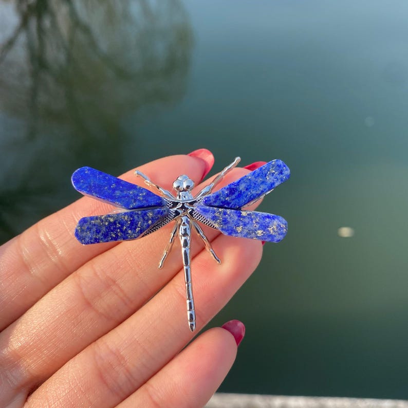 Natural Lapis Lazuli Dragonfly , Crystal Dragonfly Carving, Crystal ...