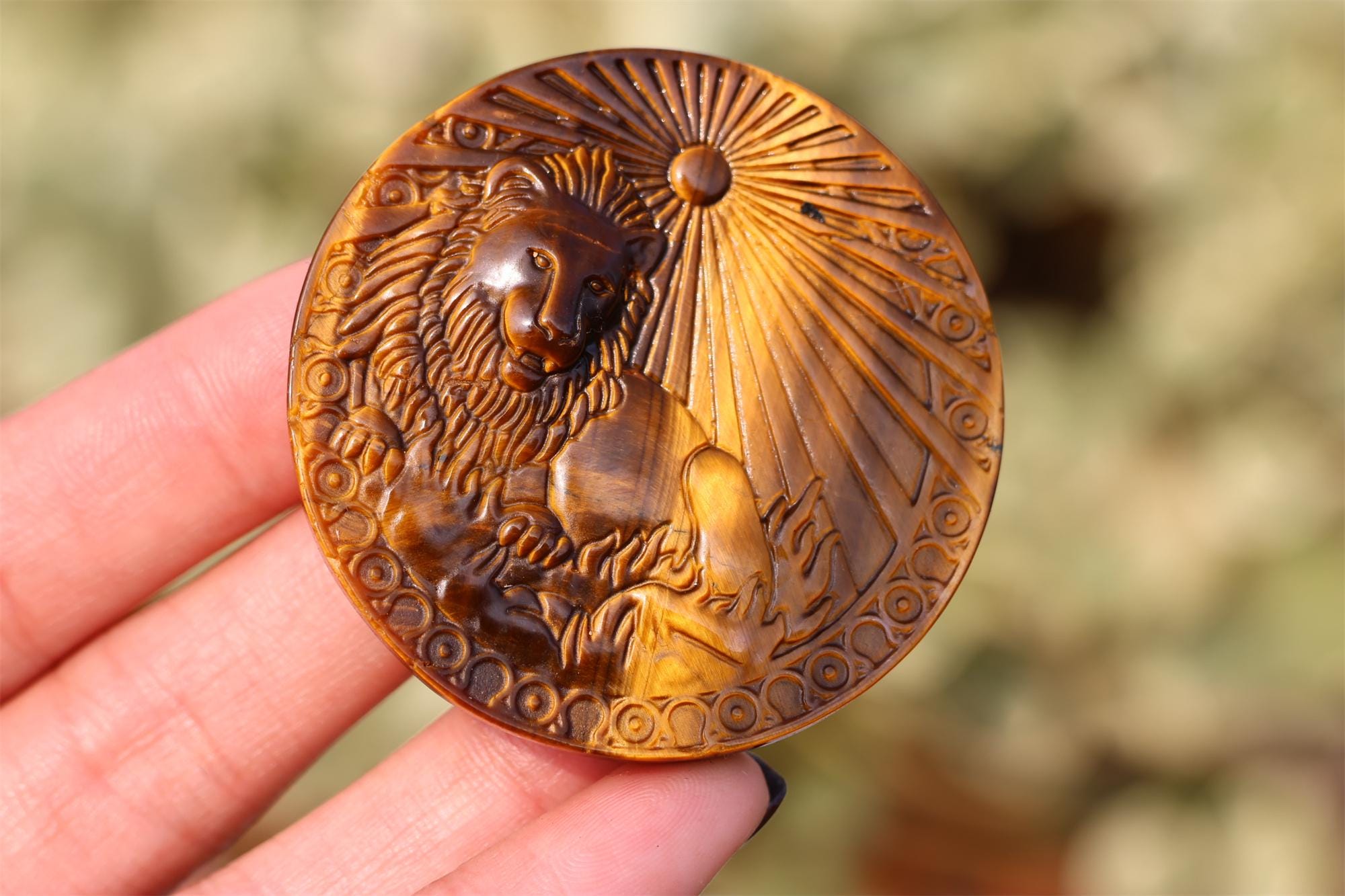 2" Natural Tiger Eye Leo ,quartz Crystal Carved ,crystal Heal Reiki ...