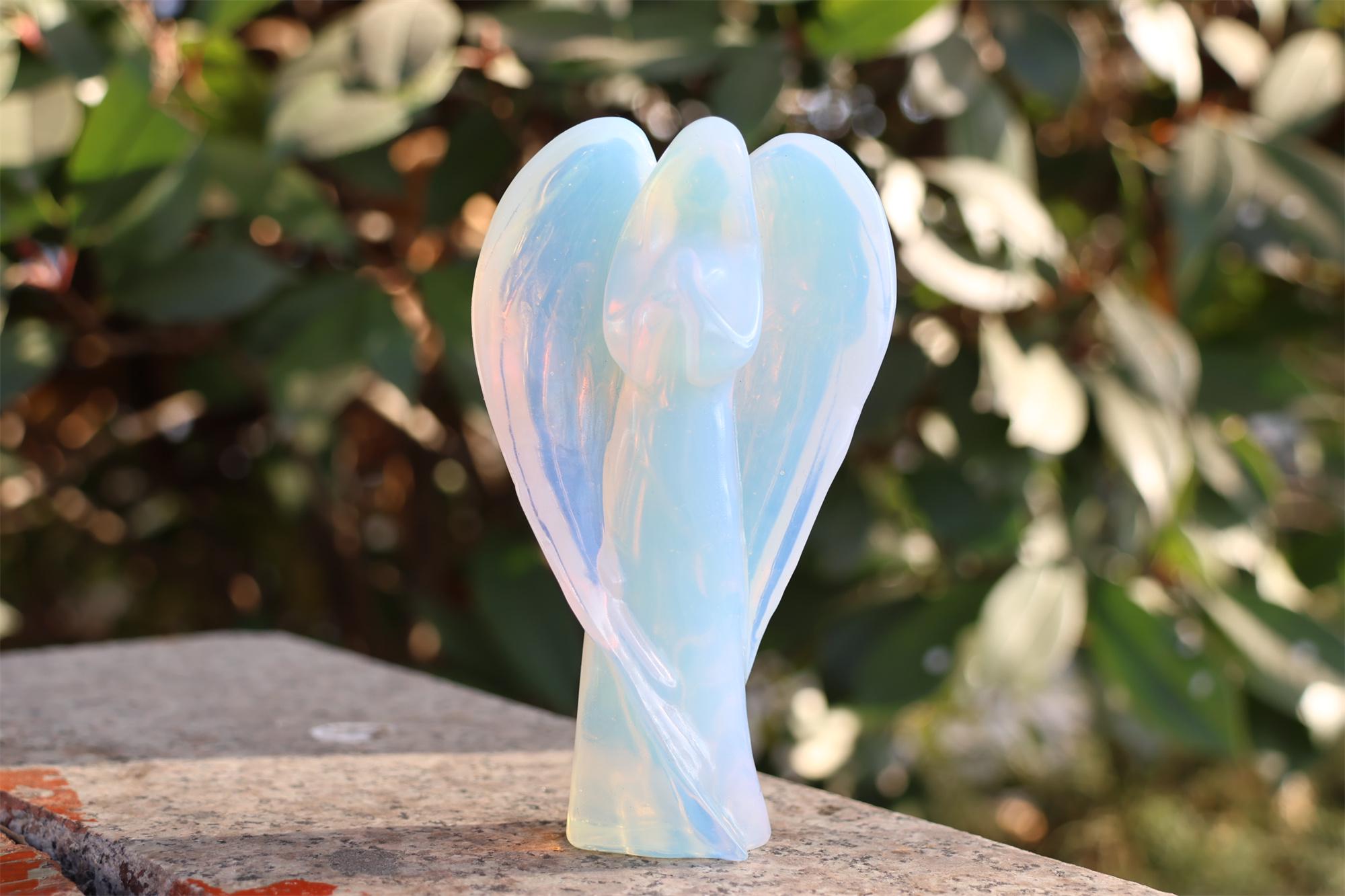4" Natural Opalite Angel, Quartz Crystal Carved,crystal Heal Reiki ...
