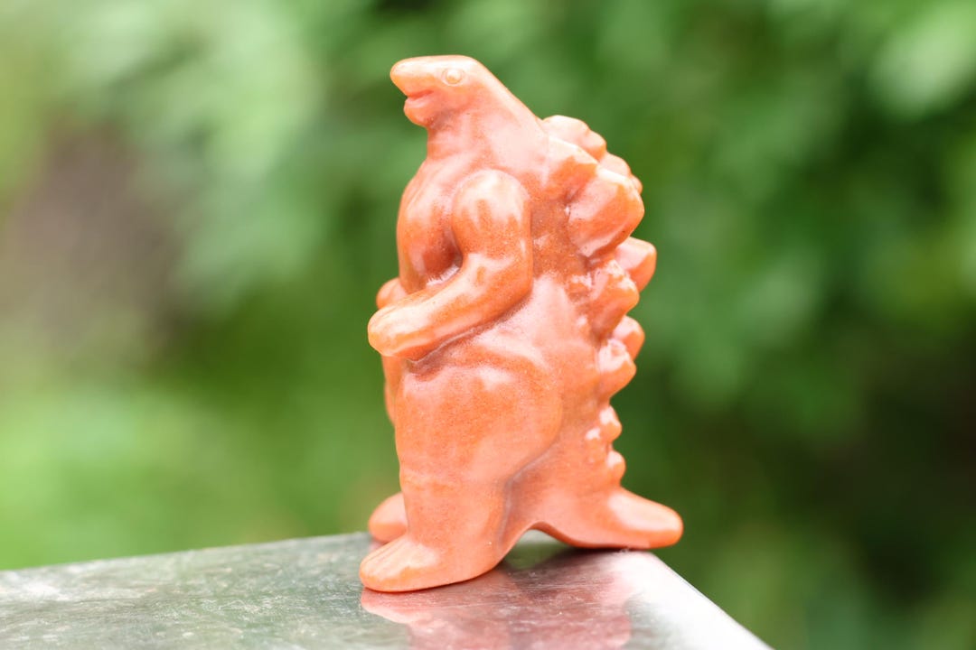 2.4" Natural Red Gold Sand Godzilla,quartz Crystal Carved ,crystal Heal ...