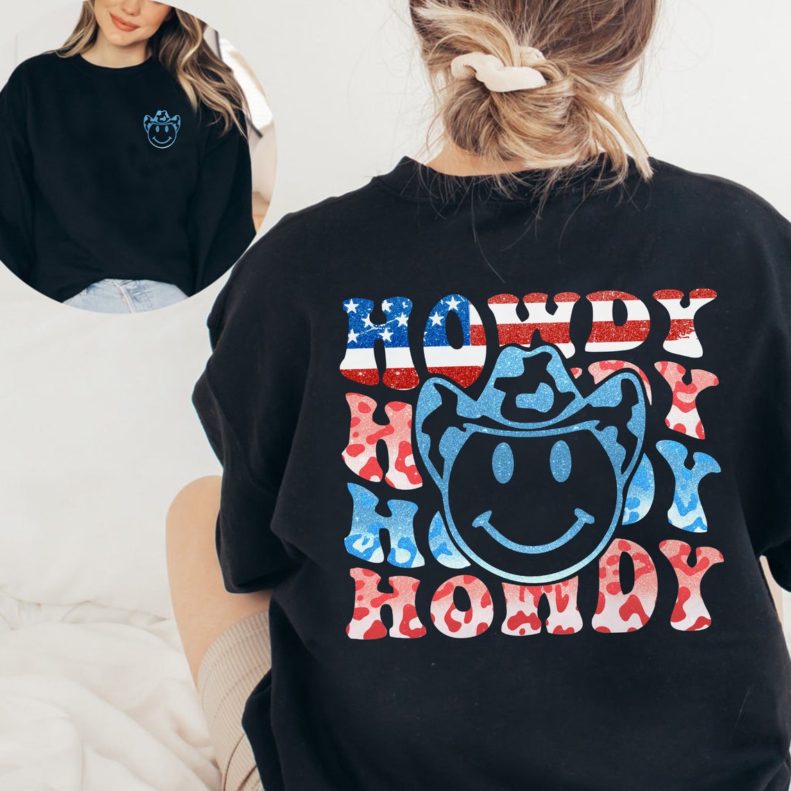 Howdy Smile 4th of July Png, Western Png, Retro Png, American Flag Png ...